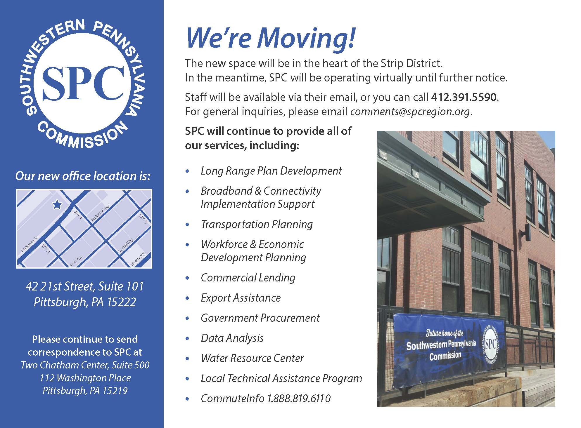 SPC is Moving! - Southwestern Pennsylvania Commission